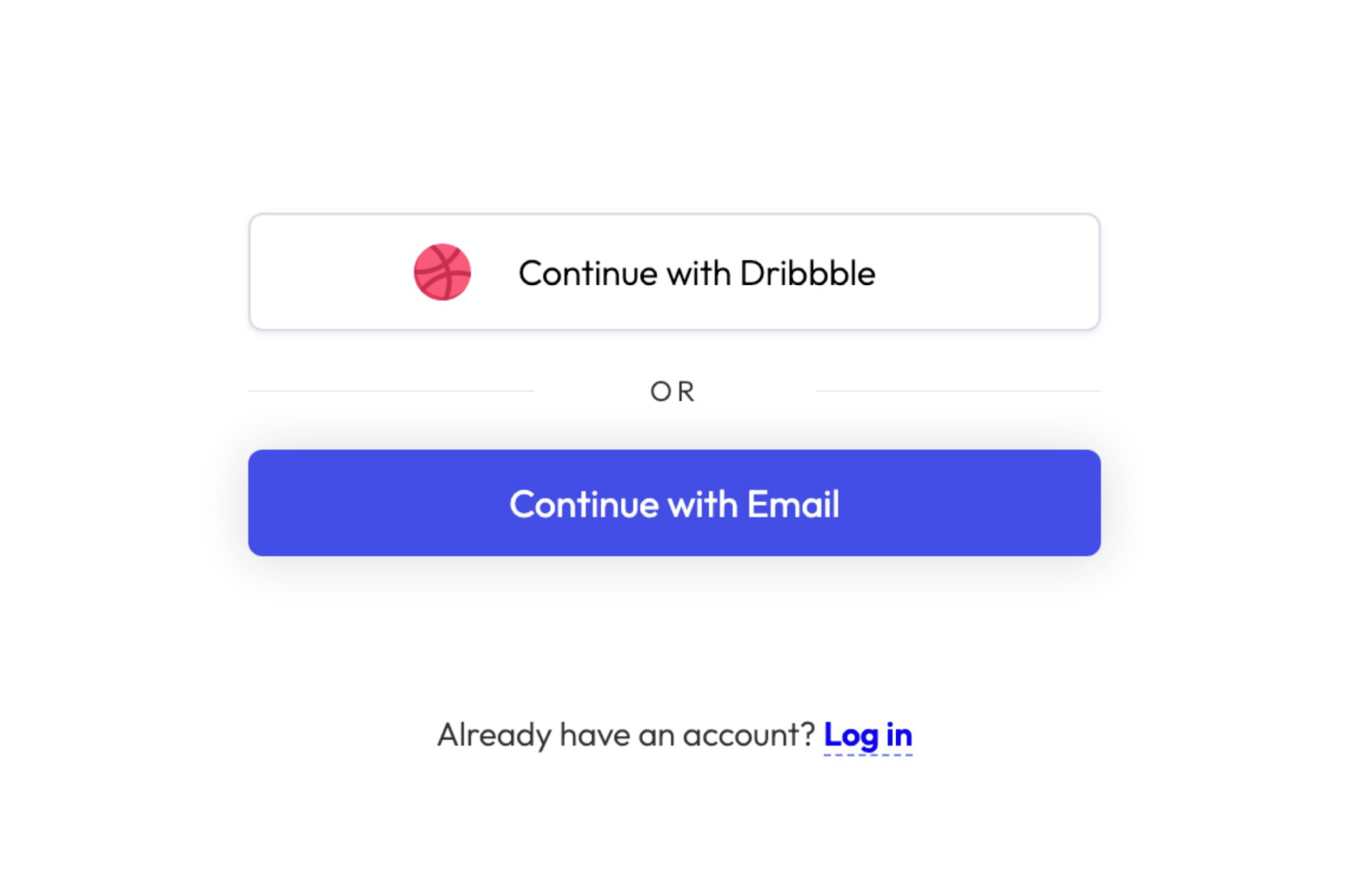 Dribbble Auth - Webflow